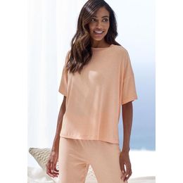 s.Oliver Pyjamaoberteil mehrfarbig Gr. 32/34 f&uuml;r Damen. Mit Rundhals. Loose Fit. Nachhaltig.