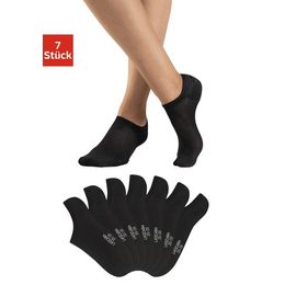 active by Lascana LASCANA ACTIVE Sneakersocken schwarz Gr. 39-42 f&uuml;r Damen. Mit Logoschriftzug. Elastisch