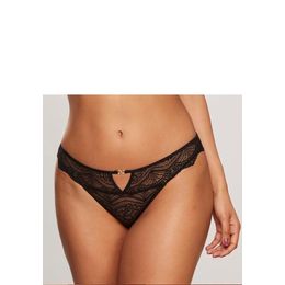 Lascana Rioslip 'Eleonora' schwarz Gr. 44/46 f&uuml;r Damen. Mit B&auml;nder, Spitze, Schmuckelement. K&ouml;rpernah