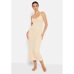 LSCN BY LASCANA Strickkleid beige Gr. 34 f&uuml;r Damen. Mit V-Ausschnitt. Figurbetont. Nachhaltig.