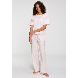 Copenhagen Studios Pyjamahose pink Gr. 34 f&uuml;r Damen. Mit Patch. Bequem. Nachhaltig.