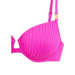 Lascana Set: B&uuml;gel-Bikini 'Omono' pink Gr. 36 Cup F. Mit Zierschnallen. Mit B&uuml;gel. Nachhaltig.