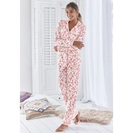 s.Oliver Pyjama mehrfarbig Gr. 36/38 f&uuml;r Damen. Mit V-Ausschnitt. Klassisch. Nachhaltig.