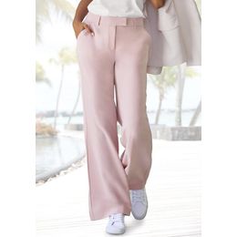 Lascana Anzughose 'mit verstellbarem Bund' pink Gr. 34 f&uuml;r Damen. Figurumspielend. Nachhaltig.