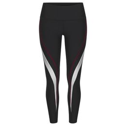 active by Lascana LASCANA ACTIVE Leggings schwarz Gr. XS (32/34) f&uuml;r Damen. Mit Piping, Badge, Logodruck. Figurbetont