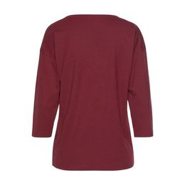 s.Oliver Pyjamaoberteil rot Gr. 40/42 f&uuml;r Damen. Mit Rundhals. Bequem. Nachhaltig.
