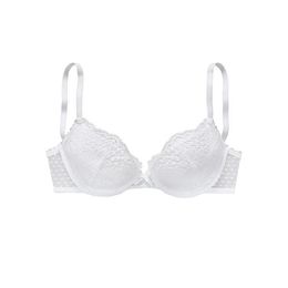 VIVANCE BY LASCANA Push-up-BH wei&szlig; Gr. 85C. Mit Spitze, Schleife. Mit Herausnehmbaren Kissen und mit B&uuml;gel