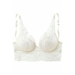Lascana Bustier wei&szlig; Gr. 75 Cup C f&uuml;r Damen. Mit Integriertem Kissen und mit B&uuml;gel