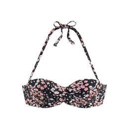 Lascana B&uuml;gel-Bandeau-Bikini-Top 'Blair' mehrfarbig Gr. 36 Cup D. Mit Seitlichen St&auml;bchen Und Mit B&uuml;gel