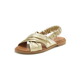 Lascana Sandale 'Sandalette, Sommerschuh, offener Schuh, Pantolette' goldfarben Gr. 37 f&uuml;r Damen