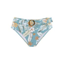 Sunseeker Highwaist-Bikini-Hose 'Suva' mehrfarbig Gr. 34. Mit G&uuml;rtel, Zierschnallen