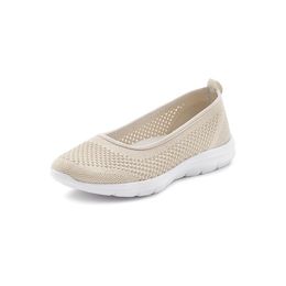 Lascana Sneaker Ballerinas 'Halbschuh, Slip-On-Sneaker,' beige Gr. 39 f&uuml;r Damen