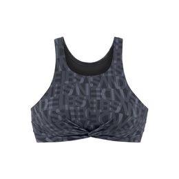 ELBSAND Crop-Bikini-Top 'Letra' schwarz Gr. 38 Cup C/D. Ohne B&uuml;gel Und Mit Seitlichen St&auml;bchen. Nachhaltig.