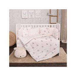 Lorelli Babybettw&auml;sche-Set 5-tlg. Decke 140 x 95 cm Kissen 43 x 35 cm Nestchen blau