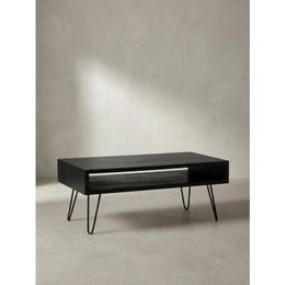KADIMA DESIGN Couchtisch Mango Massivholz Metall 100x50x40cm mit Stauraum und Haarnadelbeinen