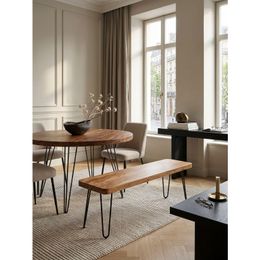 KADIMA DESIGN Esszimmerbank BAGLI Massivholz Landhausstil, Akazie 120x40x45 cm