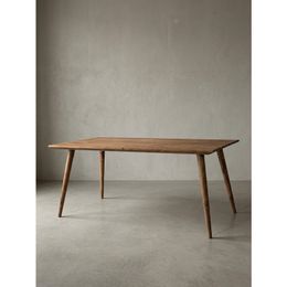 KADIMA DESIGN Esstisch Massivholz Rechteckig Rustikal Landhausstil REPA, Dunkelbraun 80x180x76 cm