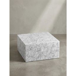 KADIMA DESIGN Couchtisch Wei&szlig; Hochglanz Marmor-Optik 60x30x60cm Quadratisch