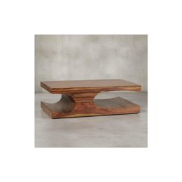 KADIMA DESIGN Couchtisch BOHA aus Massivholz im Landhausstil mit Designelementen, Dunkelbraun 118x70x38 cm