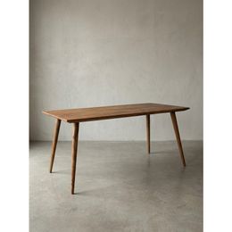 KADIMA DESIGN Esstisch Massivholz Rechteckig Rustikal Landhausstil REPA, Dunkelbraun 80x160x76 cm