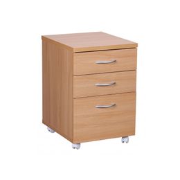 KADIMA DESIGN Rollcontainer &ndash; Buche, 40x60x45 cm, 3 Schubladen, Rollen, Modell OTTAWA