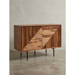 KADIMA DESIGN Sideboard &ndash; Massivholz/Metall, 100x71x40 cm, 2 T&uuml;ren, modern