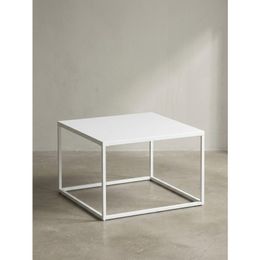 KADIMA DESIGN Couchtisch Wei&szlig; Metall Industrial 60x60x40 cm, Quadratisch