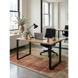KADIMA DESIGN Schreibtisch &ndash; Eiche-Dekor/Schwarz, 120x60x76 cm, Metallbeine, Homeoffice