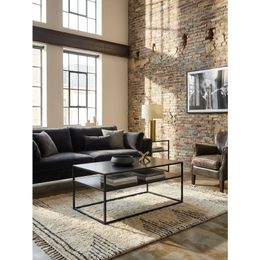 KADIMA DESIGN Couchtisch Schwarz Metall Industrial 100x60x45 cm mit Stauraum