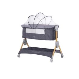 Chipolino Beistellbett Sleep&acute;n Fold Matratze R&auml;der Schwingfunktion Wickelauflage grau