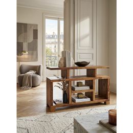 KADIMA DESIGN Sideboard &ndash; Mango Massivholz, 115x76x40 cm, mit F&auml;chern