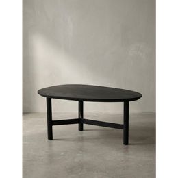 KADIMA DESIGN Couchtisch Mango Massivholz in Schwarz, Nierenform, 86x50x37 cm