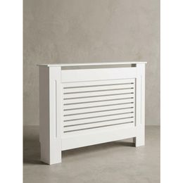 KADIMA DESIGN Heizk&ouml;rperverkleidung MDF Wei&szlig; Rechteckig Lamellen 112x19x82