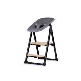 Chipolino Hochstuhl Quatro 4in1 Babywippe Lernturm Kinderstuhl Tablett Fu&szlig;st&uuml;tze dunkelgrau