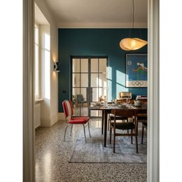 KADIMA DESIGN Esszimmerstuhl Kunstleder mit R&uuml;ckenlehne und Polstersitz Retro 50er Jahre, Rot 47x45x90 cm