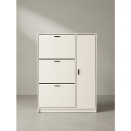 KADIMA DESIGN Schuhschrank &ndash; Wei&szlig;, 90x120x24 cm, Schuhkipper geschlossen, mit Ablage