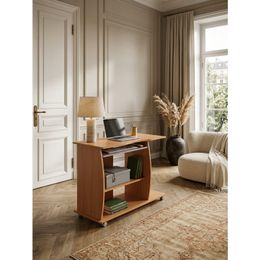 KADIMA DESIGN Computertisch Rollbar Mit Tastaturauszug Und Druckerablage GRASSE, Sonoma 48x94x90 cm