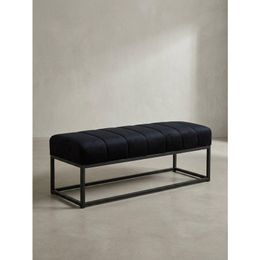 KADIMA DESIGN Sitzbank Samt Metallgestell gepolstert, Schwarz 108x40x40 cm