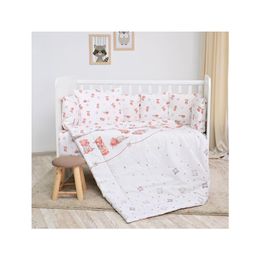 Lorelli Babybettw&auml;sche-Set 5-tlg. Decke 140 x 95 cm Kissen 43 x 35 cm Nestchen beige/b&auml;r