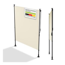 Juskys Senkrechtmarkise Barbados 150x310 cm - Sonnenschutz h&ouml;henverstellbar, ohne Bohren - Beige