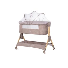 Chipolino Beistellbett Sleep&acute;n Fold Matratze R&auml;der Schwingfunktion Wickelauflage beige