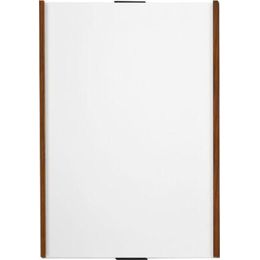 moedel Wandschild LMH, DIN A3, Hochformat, Holzrahmen mit Kappen, Klebe- oder Schraubmontage, B 309 x H 420 mm, silber/Nussbaum