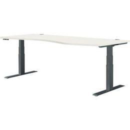 Sch&auml;fer Shop Sch&auml;fer Shop Genius Schreibtisch MODENA FLEX, elektrisch h&ouml;henverstellbar, Freiform, Ansatz rechts, B 1800 mm, wei&szlig;/anthrazit