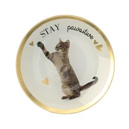 my home Kleiner Deko-Teller mit Katzen-Motiv