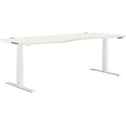 Sch&auml;fer Shop Sch&auml;fer Shop Genius Schreibtisch MODENA FLEX, elektrisch h&ouml;henverstellbar, Freiform, Ansatz links, B 1800 mm, wei&szlig;/wei&szlig;