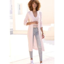 Lascana Cardigan pink Gr. 40/42 f&uuml;r Damen. Figurumspielend