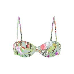 s.Oliver Balconette-Bikini-Top 'Herbst' gr&uuml;n Gr. 42 Cup D. Mit B&uuml;gel Und Mit Seitlichen St&auml;bchen. Nachhaltig.