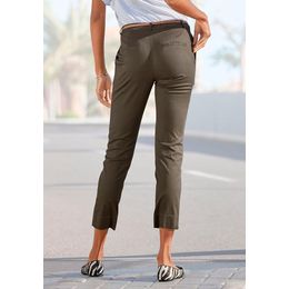 Vivance Chinohose 'mit kleinem Beinschlitz' beige Gr. 42 f&uuml;r Damen. Figurumspielend. Nachhaltig.