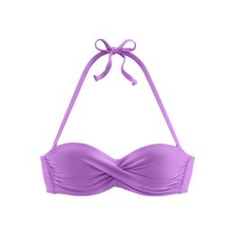 s.Oliver Bandeau-Bikini-Top 'Spain' lila Gr. 32 Cup A. Mit B&uuml;gel Und Mit Seitlichen St&auml;bchen