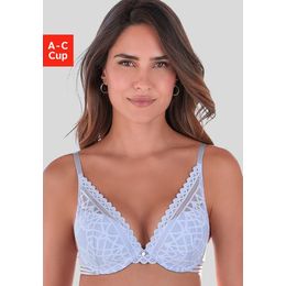 s.Oliver Push-up-BH 'Milene' blau Gr. 70C. Vergr&ouml;&szlig;ert Optisch Die B&uuml;ste und mit B&uuml;gel